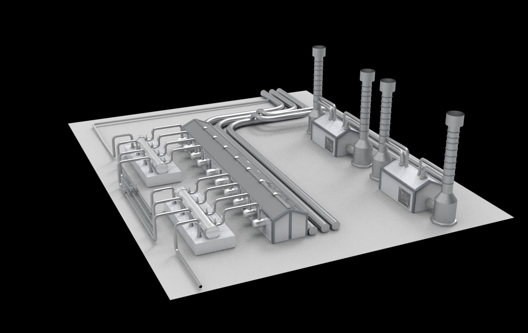 Factory Low-poly 3D Model 3D Model - TurboSquid 2334244