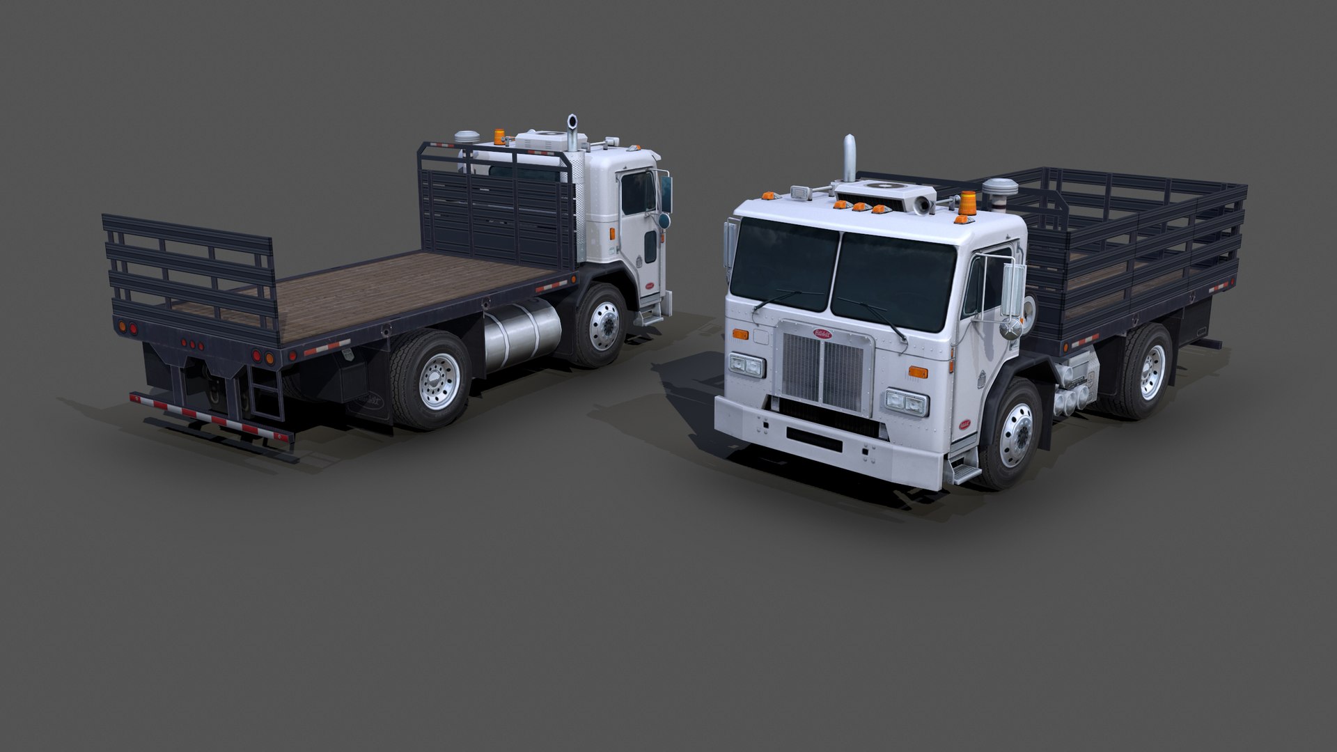 3D Peterbilt 320 2005 Flatbed Truck S01 - TurboSquid 2190119