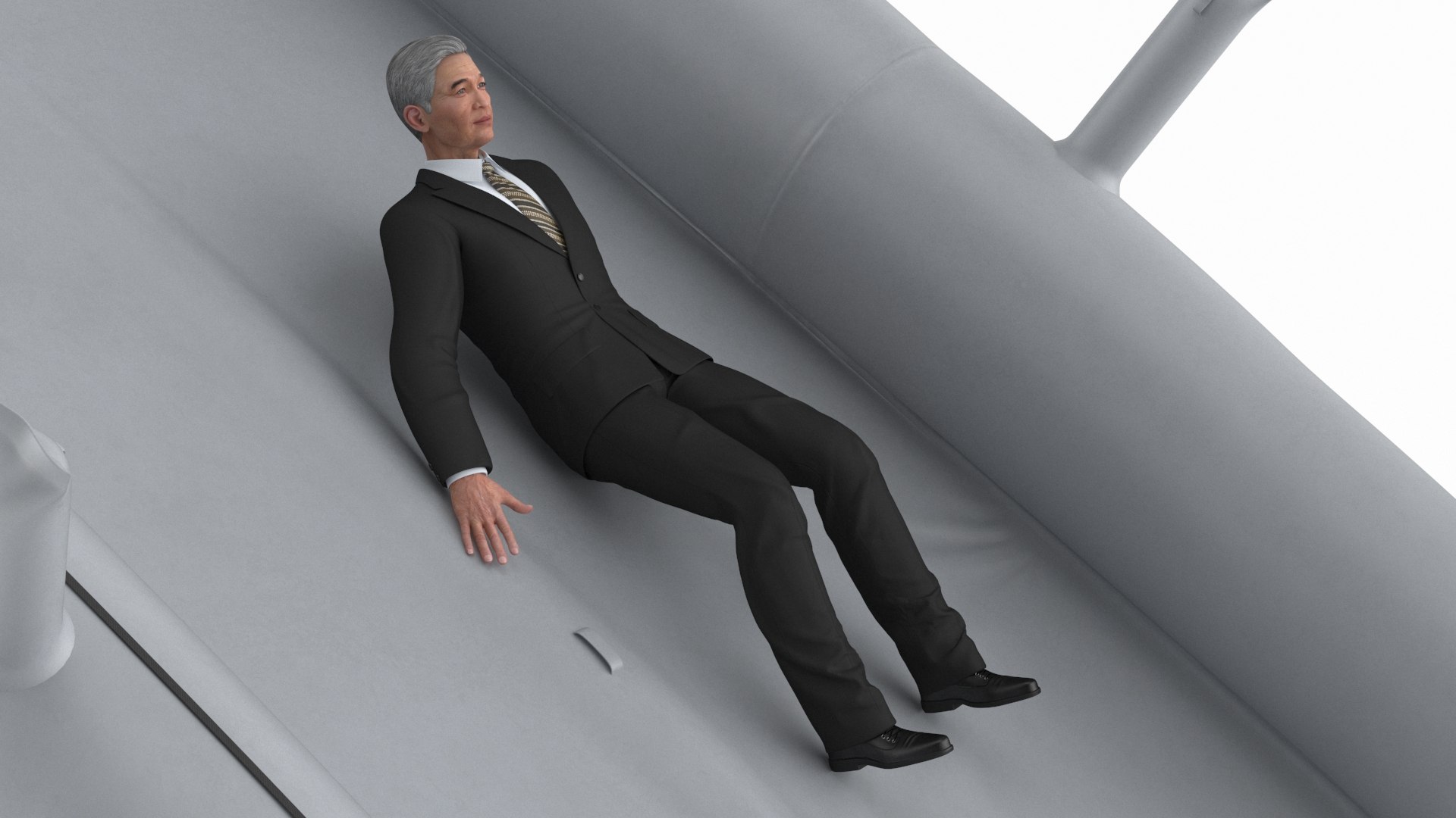 Airbus A330 Evacuation Slide With Passenger 3D Model - TurboSquid 2423665