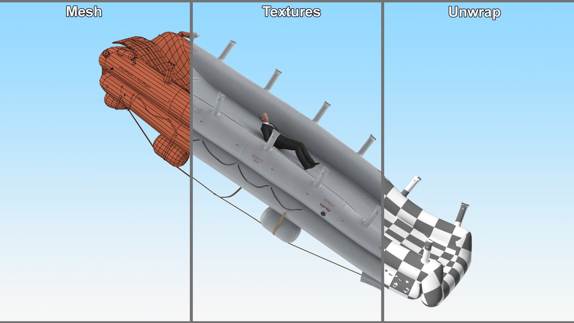 Airbus A330 Evacuation Slide With Passenger 3D Model - TurboSquid 2423665