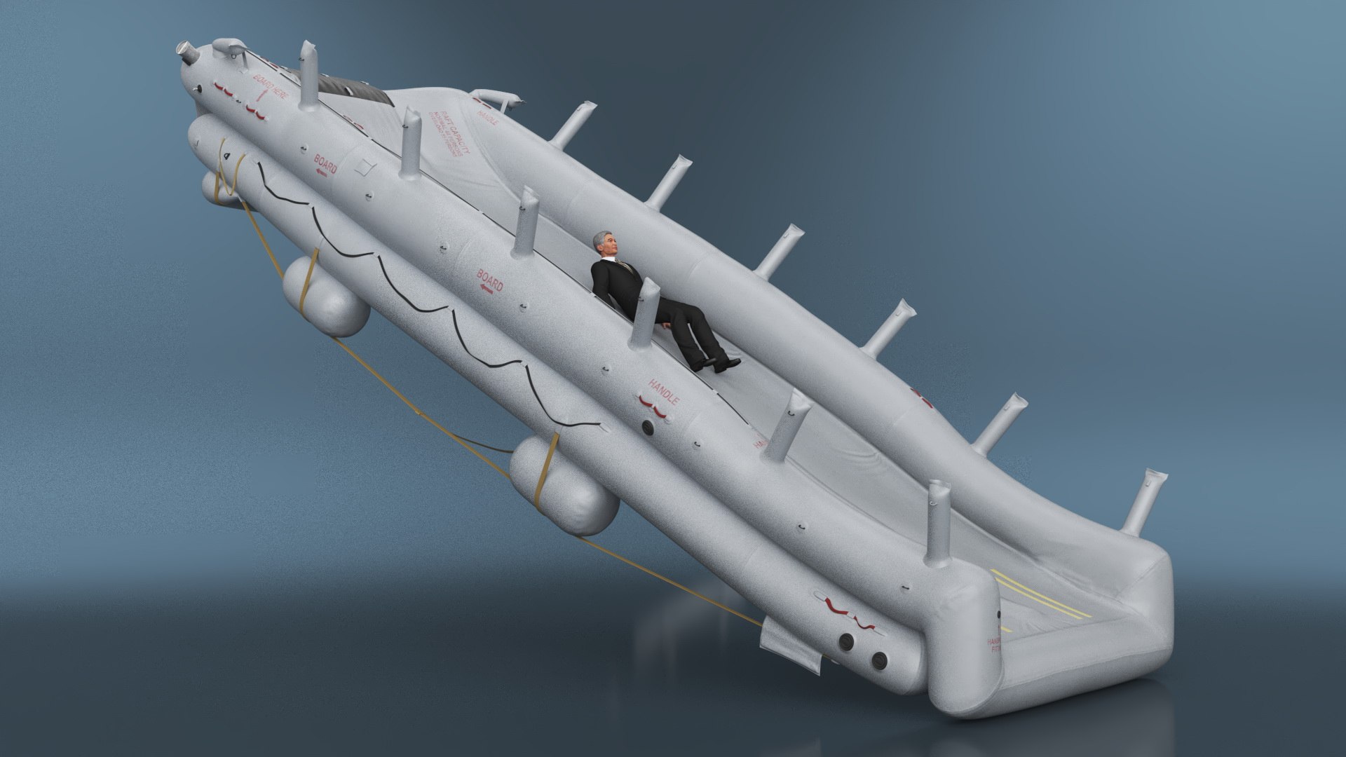 Airbus A330 Evacuation Slide With Passenger 3D Model - TurboSquid 2423665