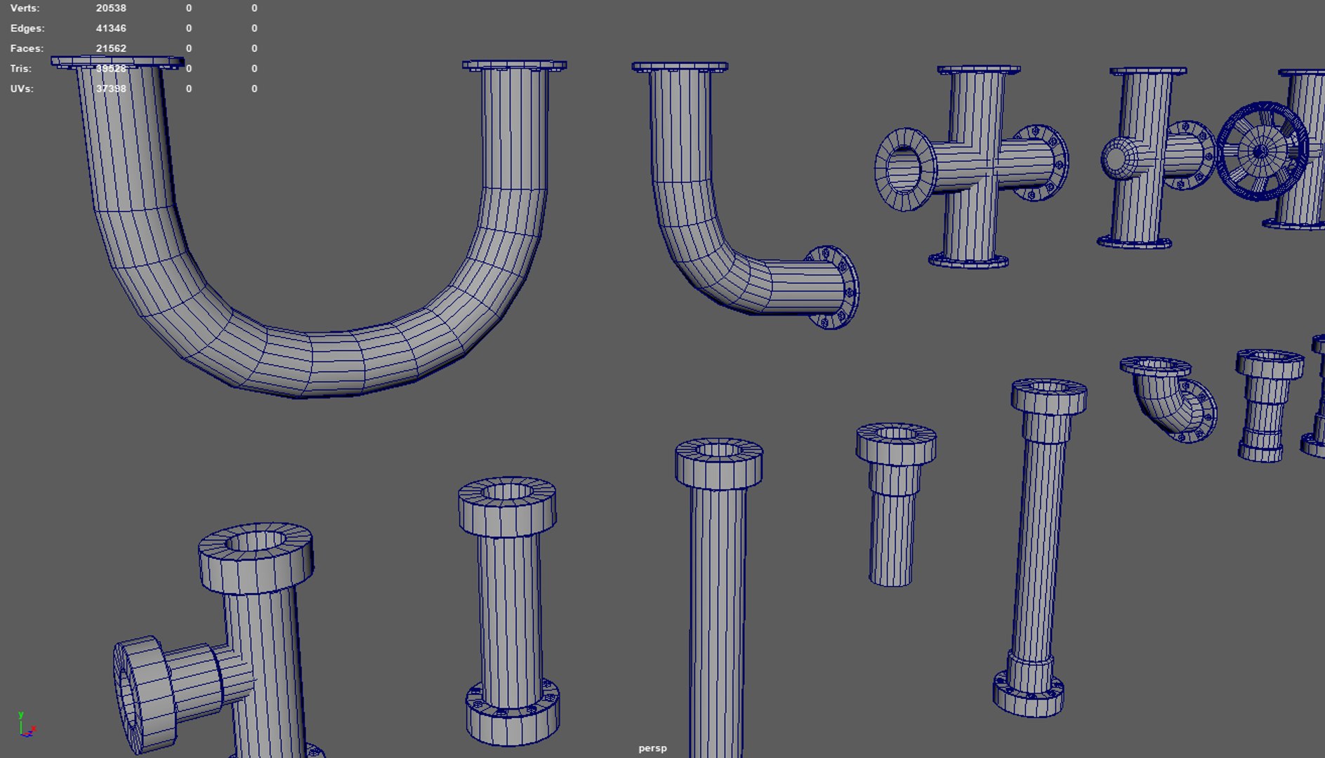 3D Low Poly Pipes Pack Model - TurboSquid 2272433