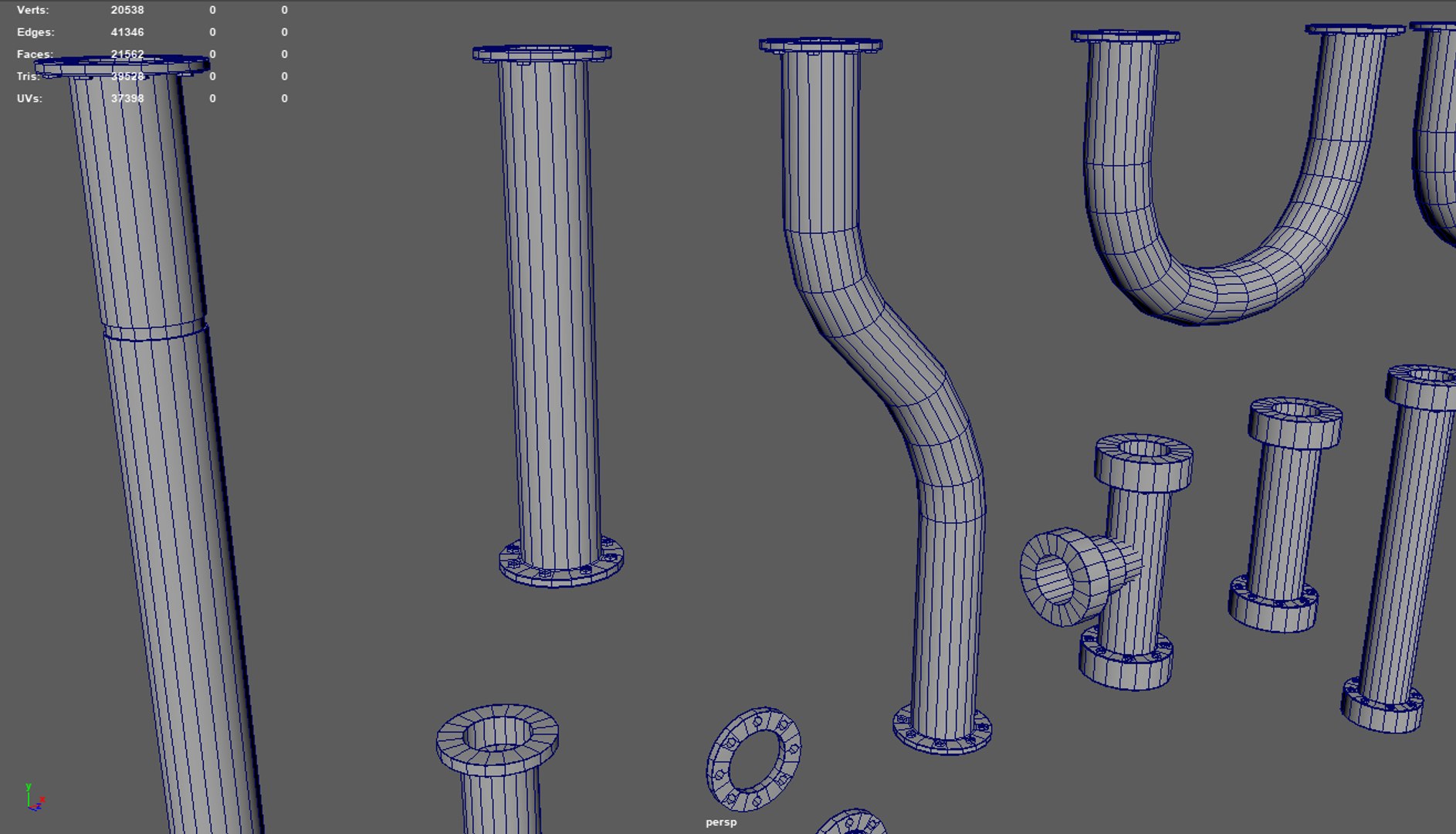 3D Low Poly Pipes Pack Model - TurboSquid 2272433