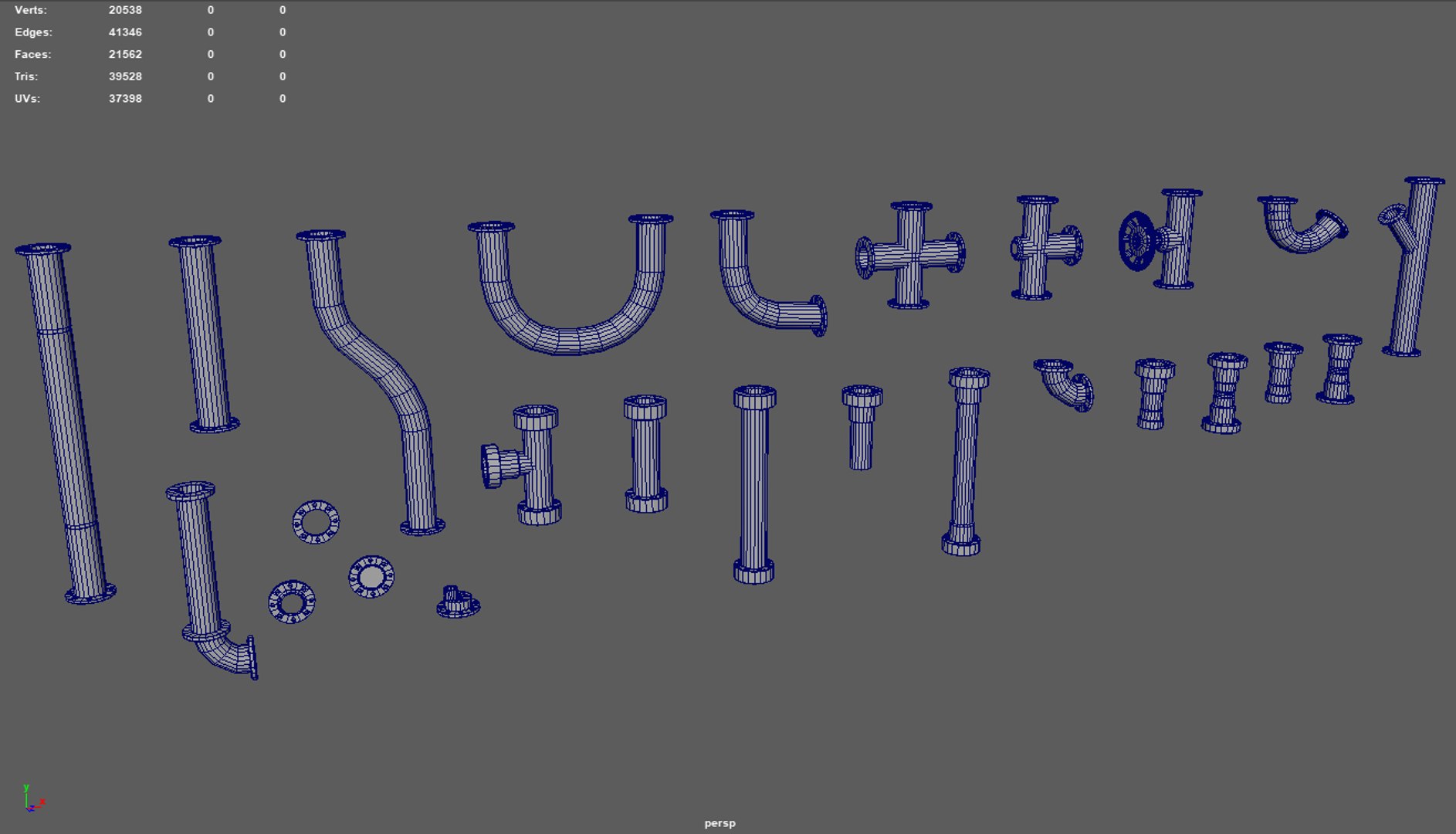 3D Low Poly Pipes Pack Model - TurboSquid 2272433