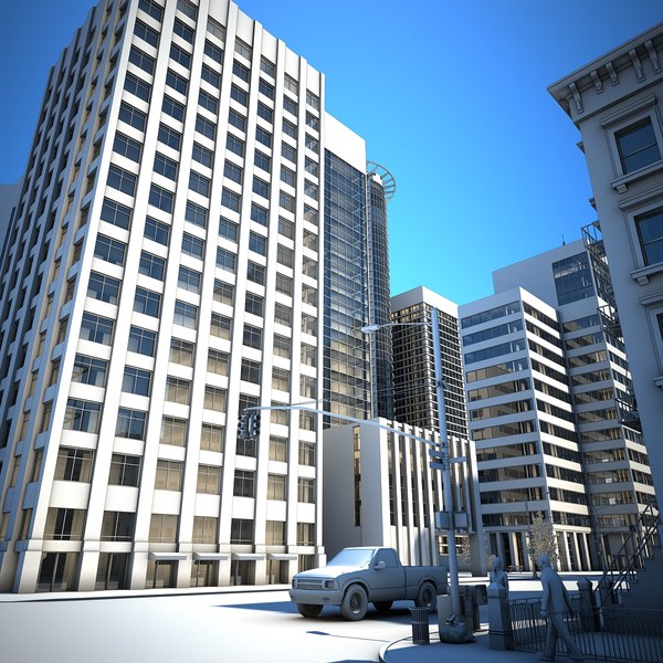 downtown building 3d model