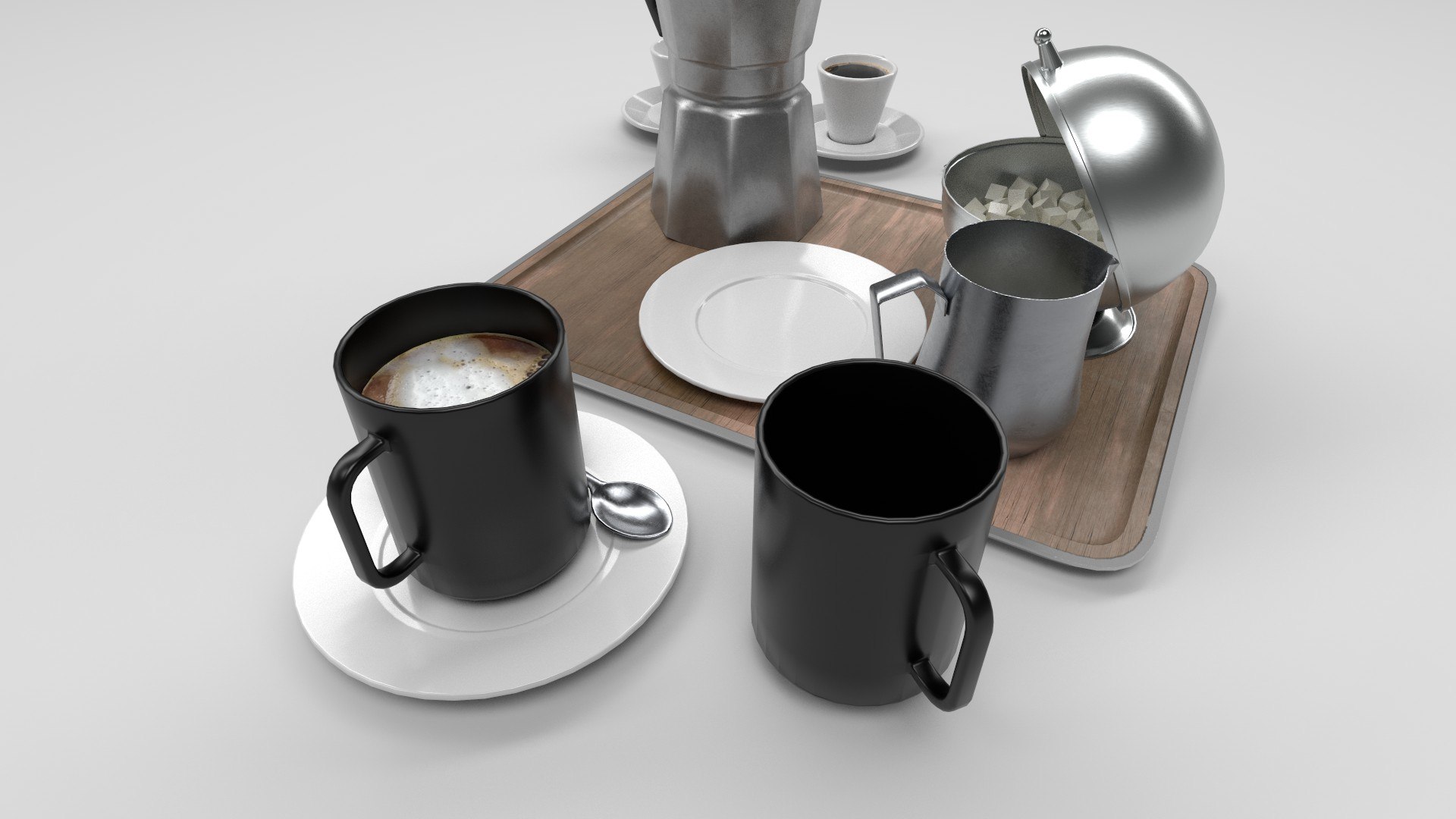 Set Coffee Mugs Cups 3D - TurboSquid 1694132