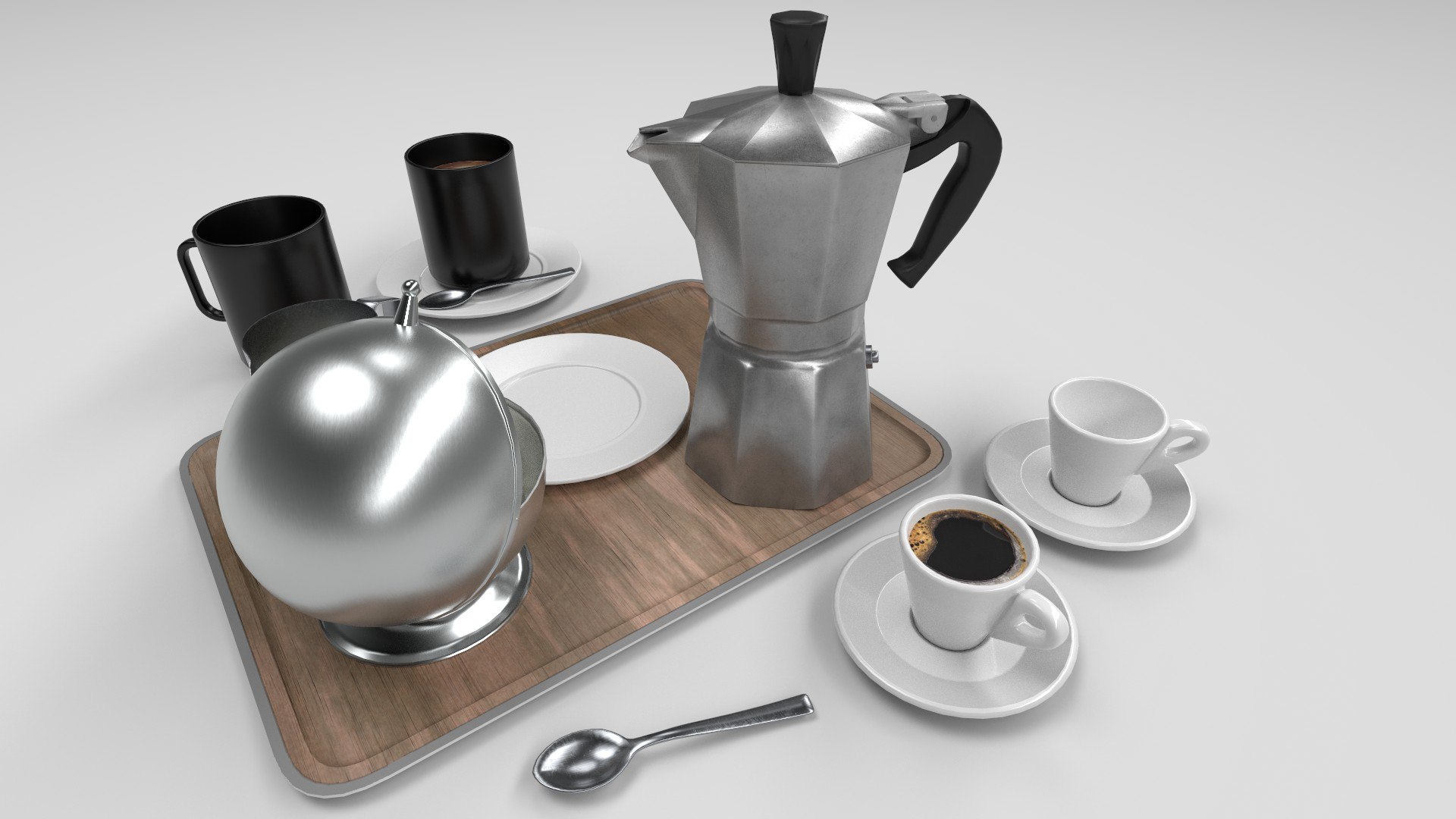 Set Coffee Mugs Cups 3D - TurboSquid 1694132