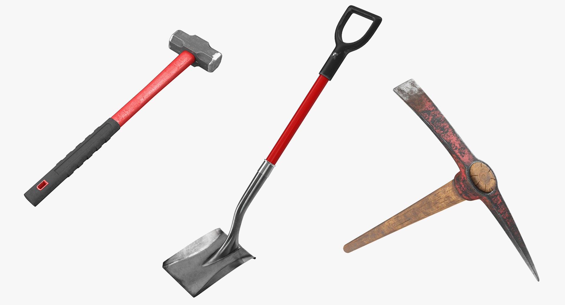 Pickaxe Shovel Hammer 3D Model - TurboSquid 1340189