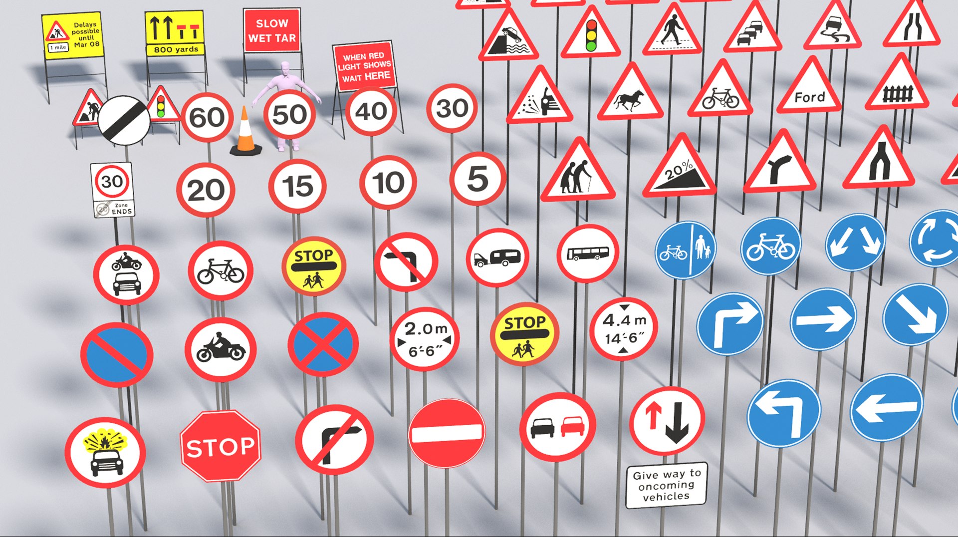 3D Model UK Road Signs Megapack - Game Ready 113 Models - TurboSquid ...