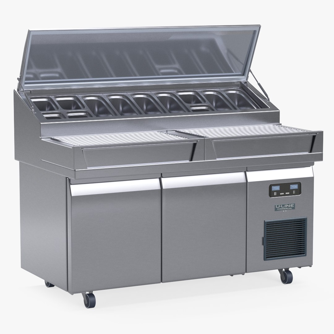 3D U-Line Pizza Prep Table Refrigerators Ucpt565-Ss61A model ...