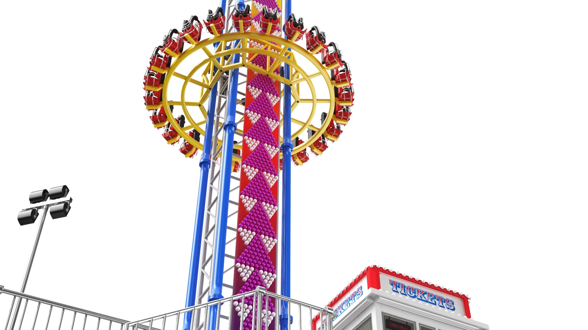 3D Sky Diver Amusement Park Ride Model - TurboSquid 1945817