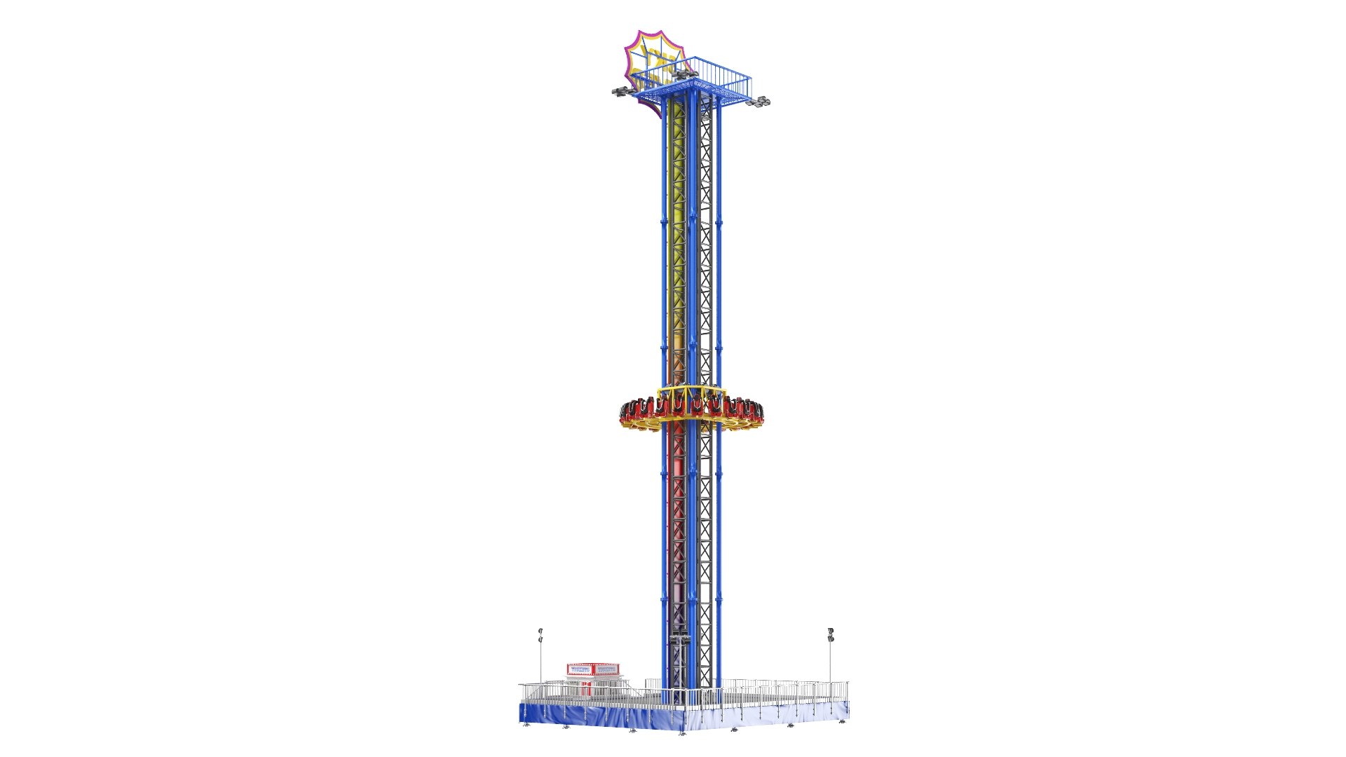 3D Sky Diver Amusement Park Ride Model - TurboSquid 1945817