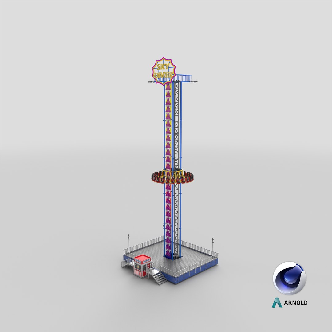 3D Sky Diver Amusement Park Ride model - TurboSquid 1945817