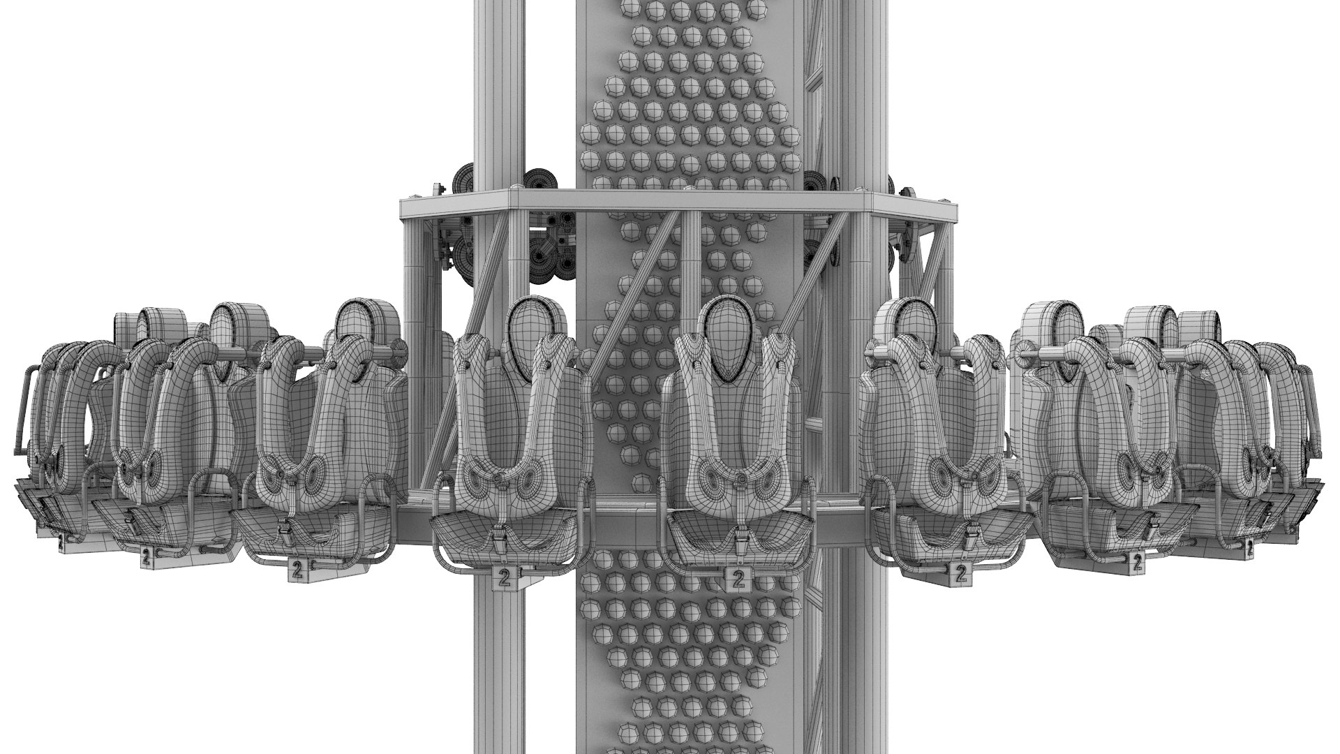 3D Sky Diver Amusement Park Ride model - TurboSquid 1945817