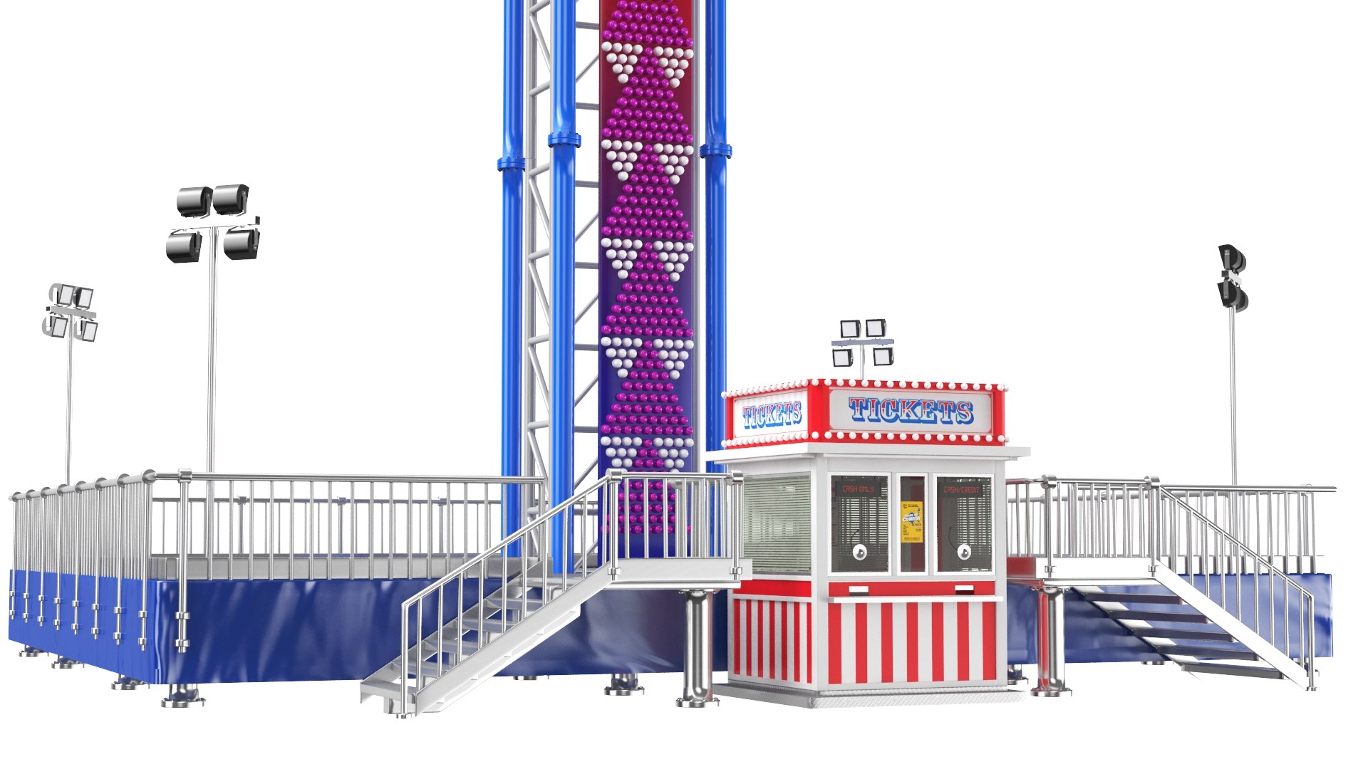3D Sky Diver Amusement Park Ride Model - TurboSquid 1945817