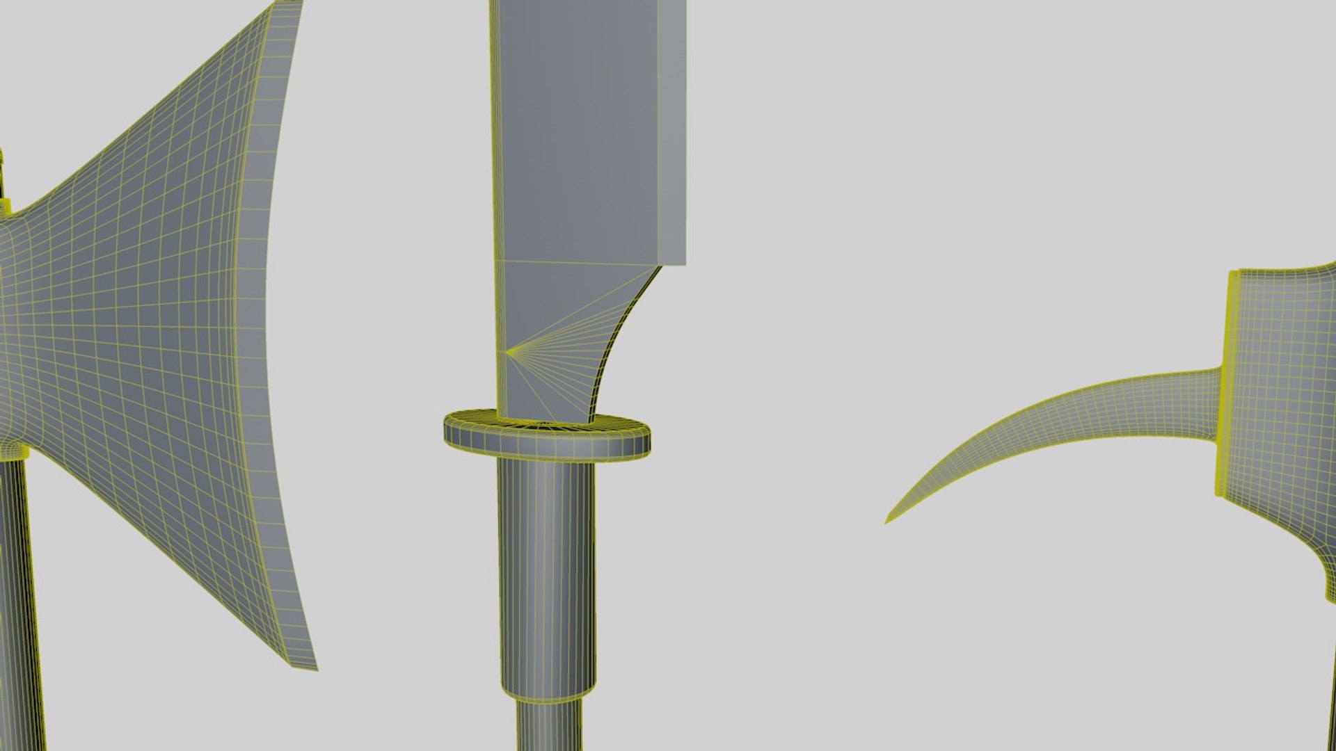 3d Model Glaive Axes Halberds