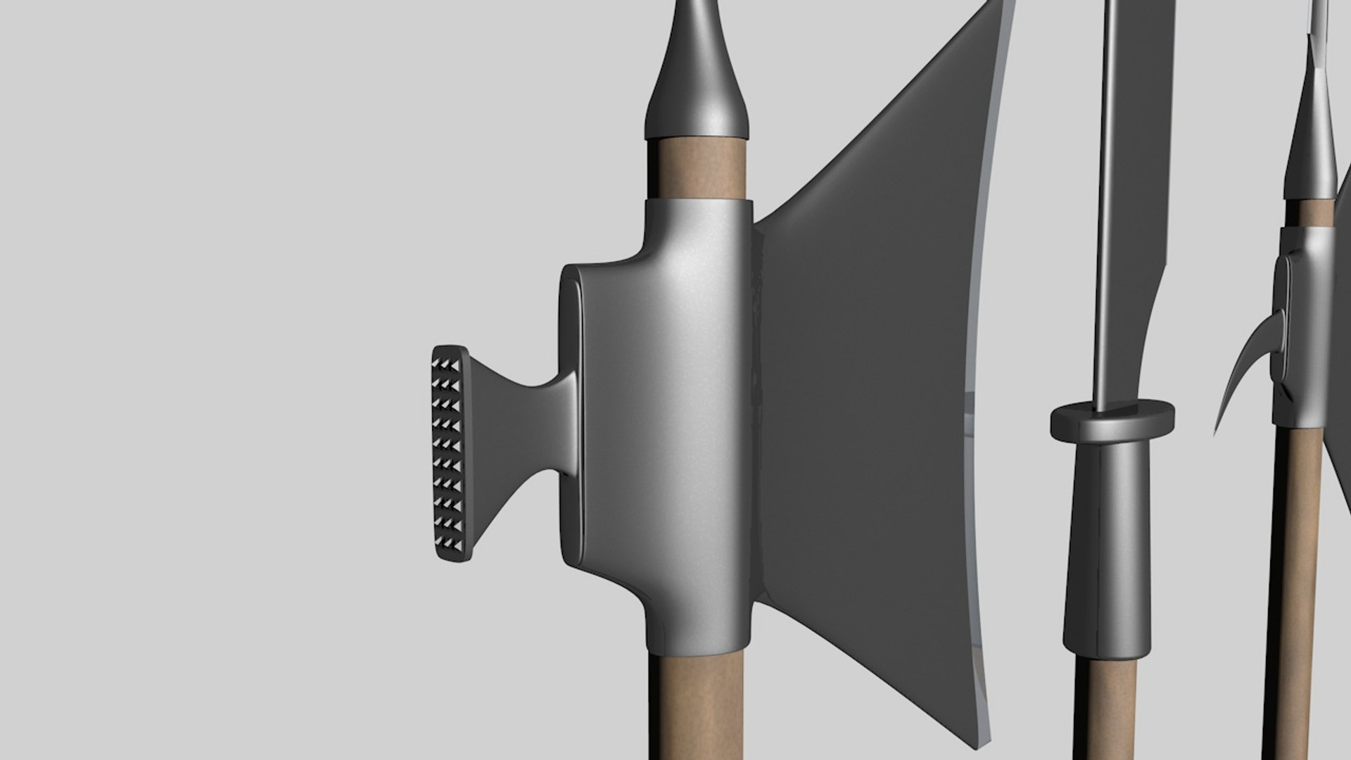 3d Model Glaive Axes Halberds