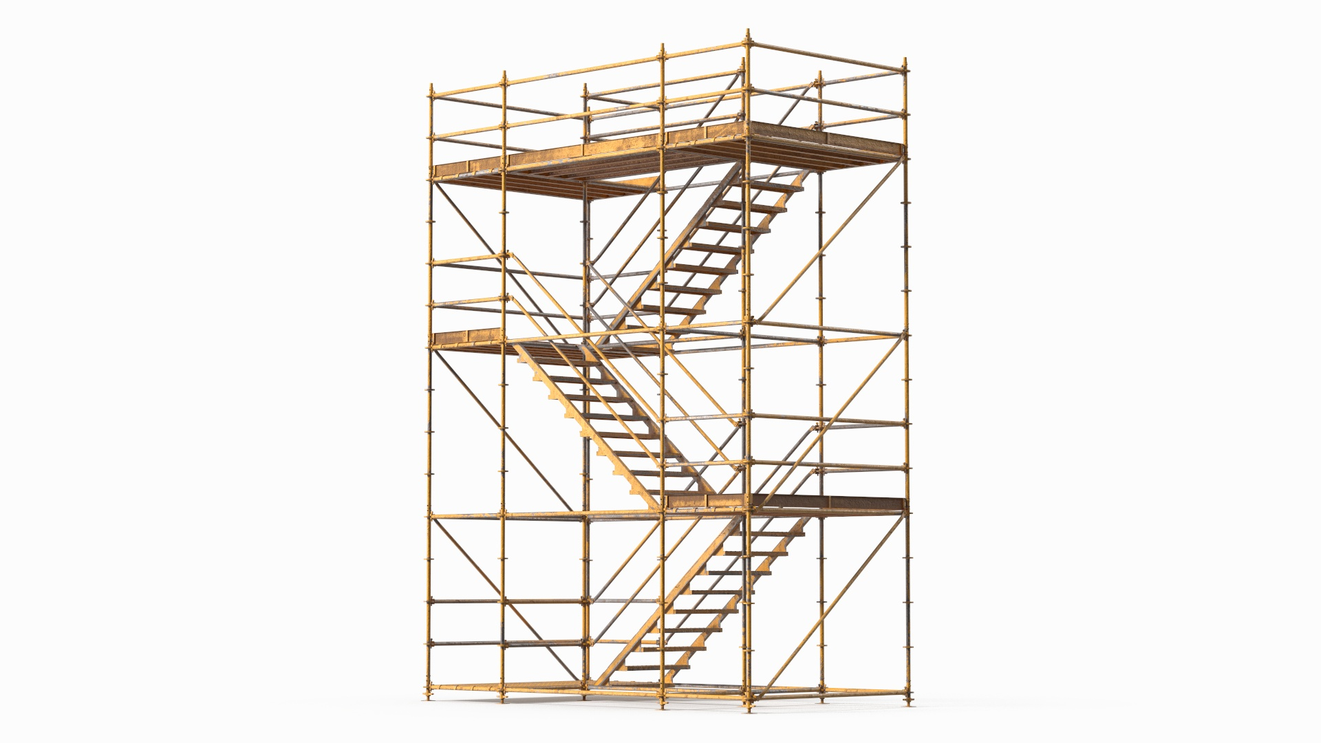 Modular Scaffolding Stair Tower Old Yellow 3D Model - TurboSquid 2519842