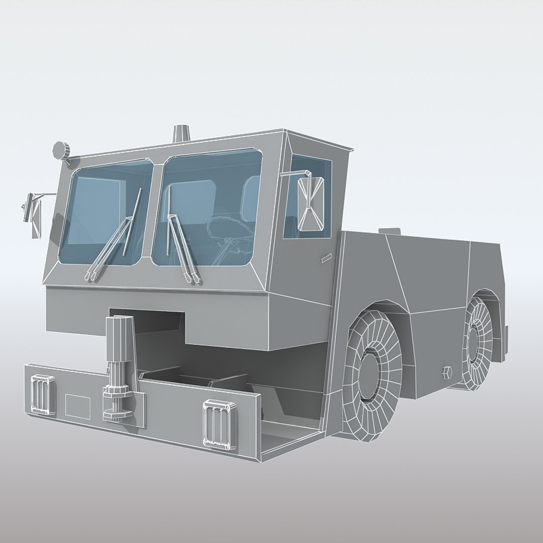 push-back aircraft tractors towbar 3d max