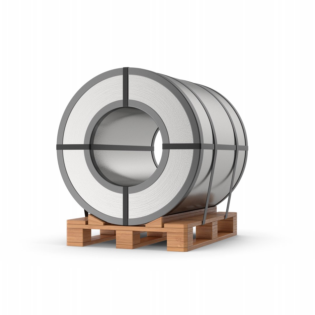 Steel Coil On Wooden Pallet 3D Model - TurboSquid 2113665