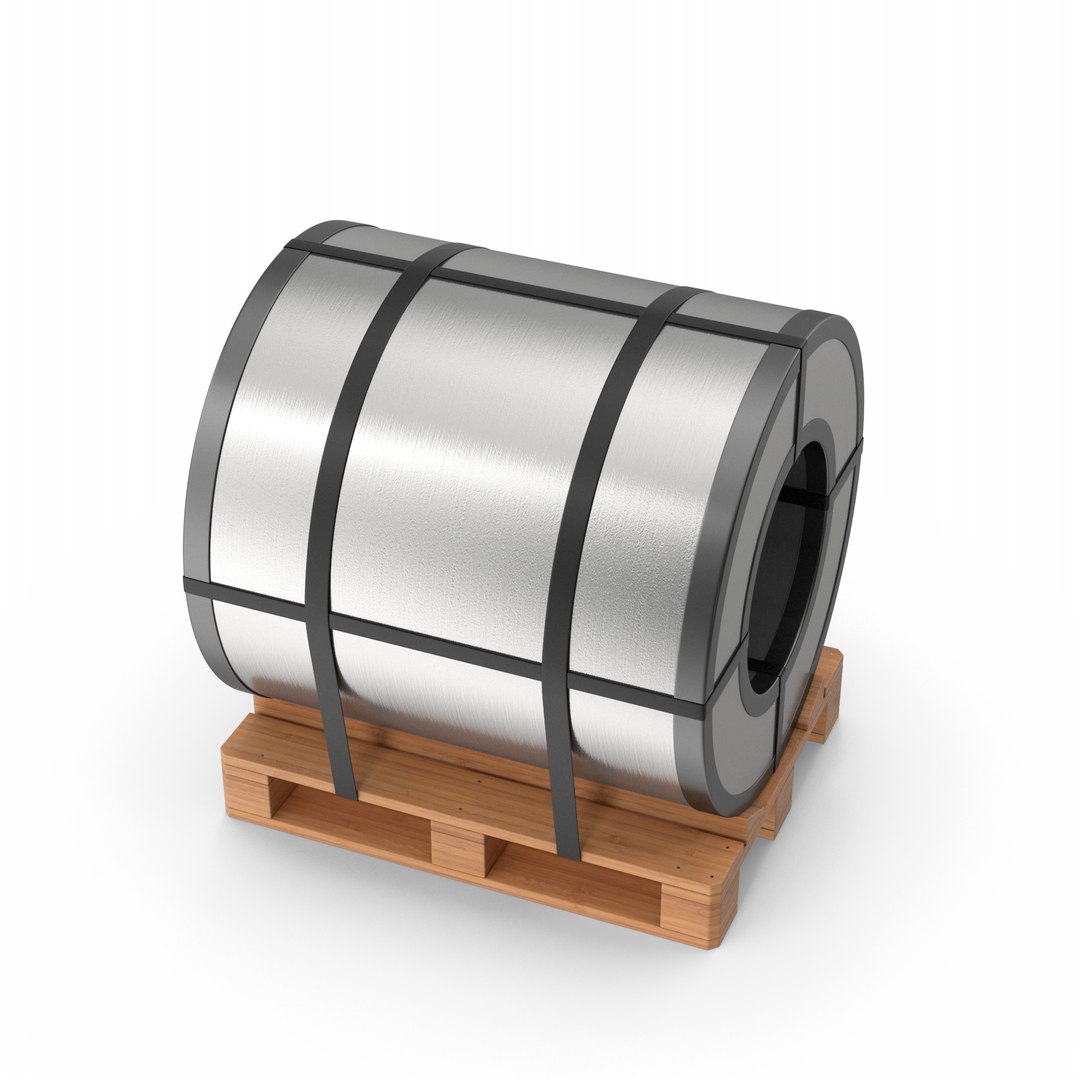 Steel Coil On Wooden Pallet 3D Model - TurboSquid 2113665