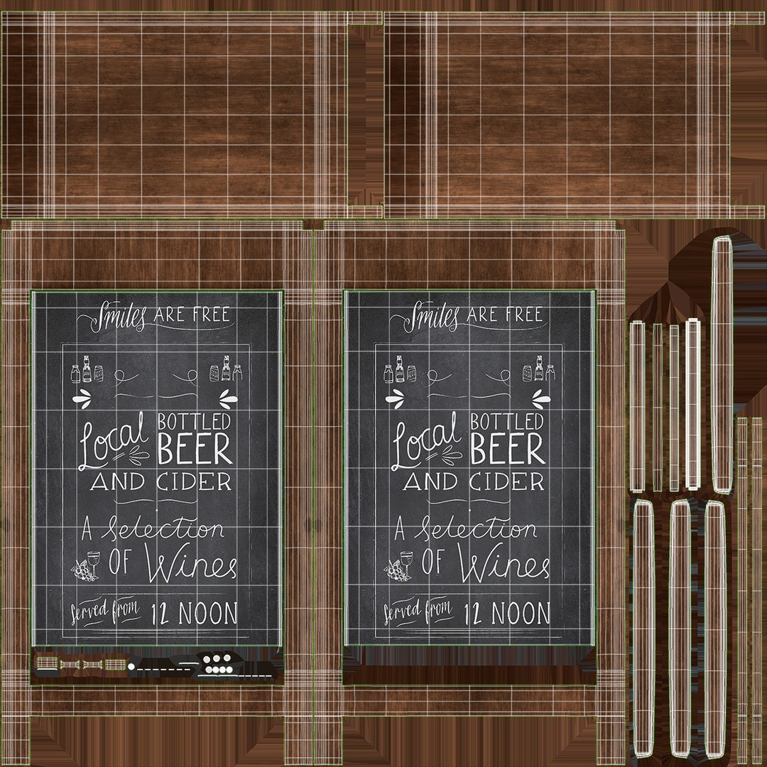 3D Menu Board Pbr Model - TurboSquid 1685211
