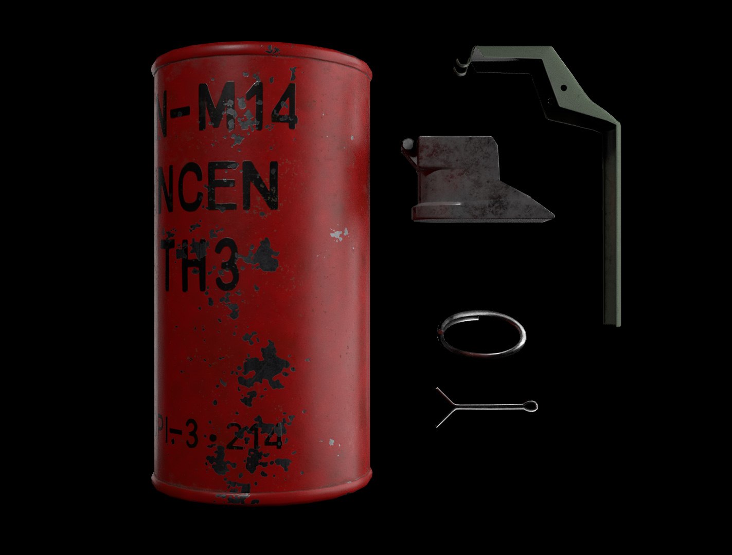 An-m14 Th3 Grenade 3D Model - TurboSquid 1429002