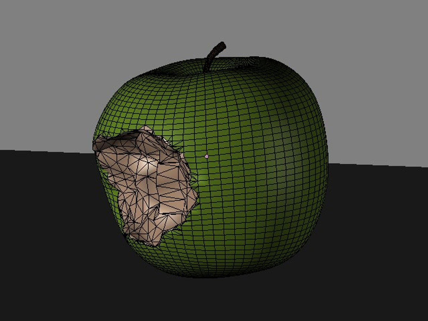 3d Crunched Apple Model