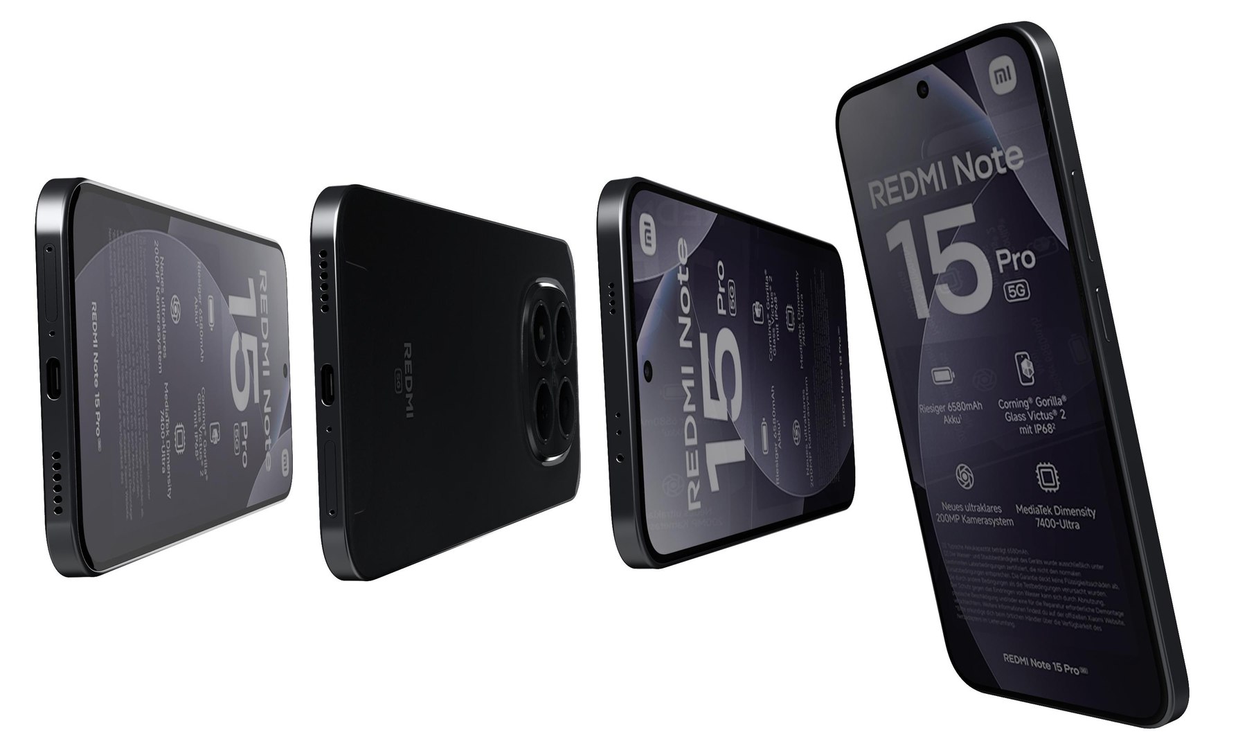 Xiaomi REDMI Note 15 Pro 5G Black 3D Model - TurboSquid 2506598