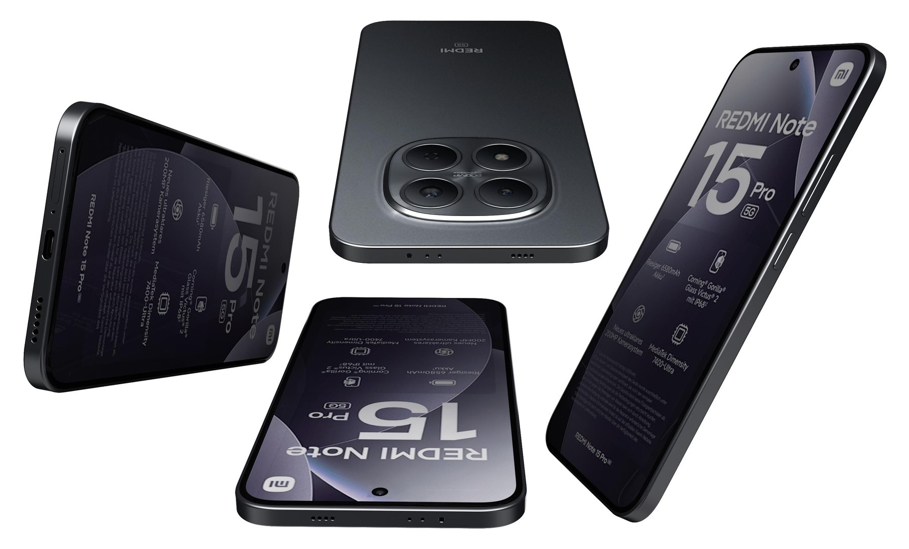 Xiaomi REDMI Note 15 Pro 5G Black 3D Model - TurboSquid 2506598