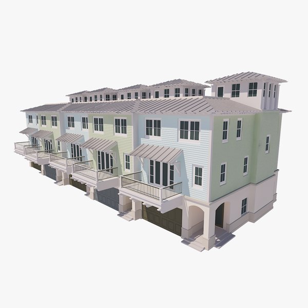 Town home townhomes 3D model - TurboSquid 1553270