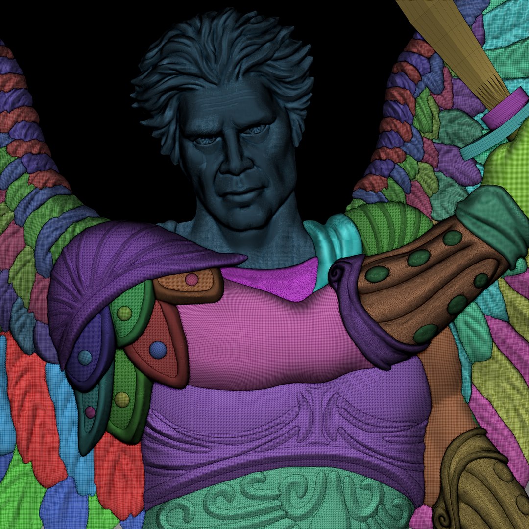 Angel and Demon low bas-relief for CNC router or printer model ...