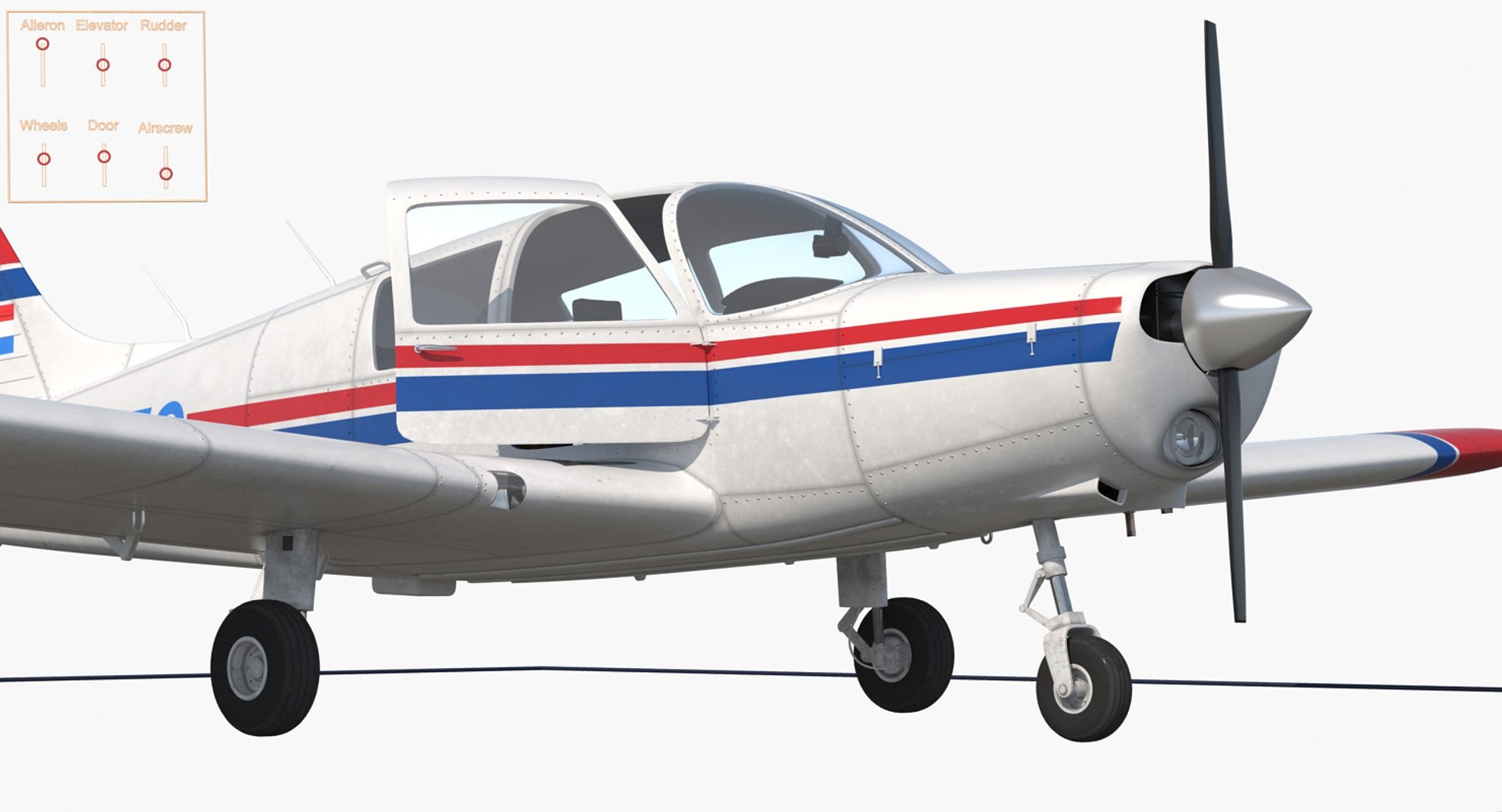 Piper Pa-28 Cherokee Rigged 3D Model - TurboSquid 1165900