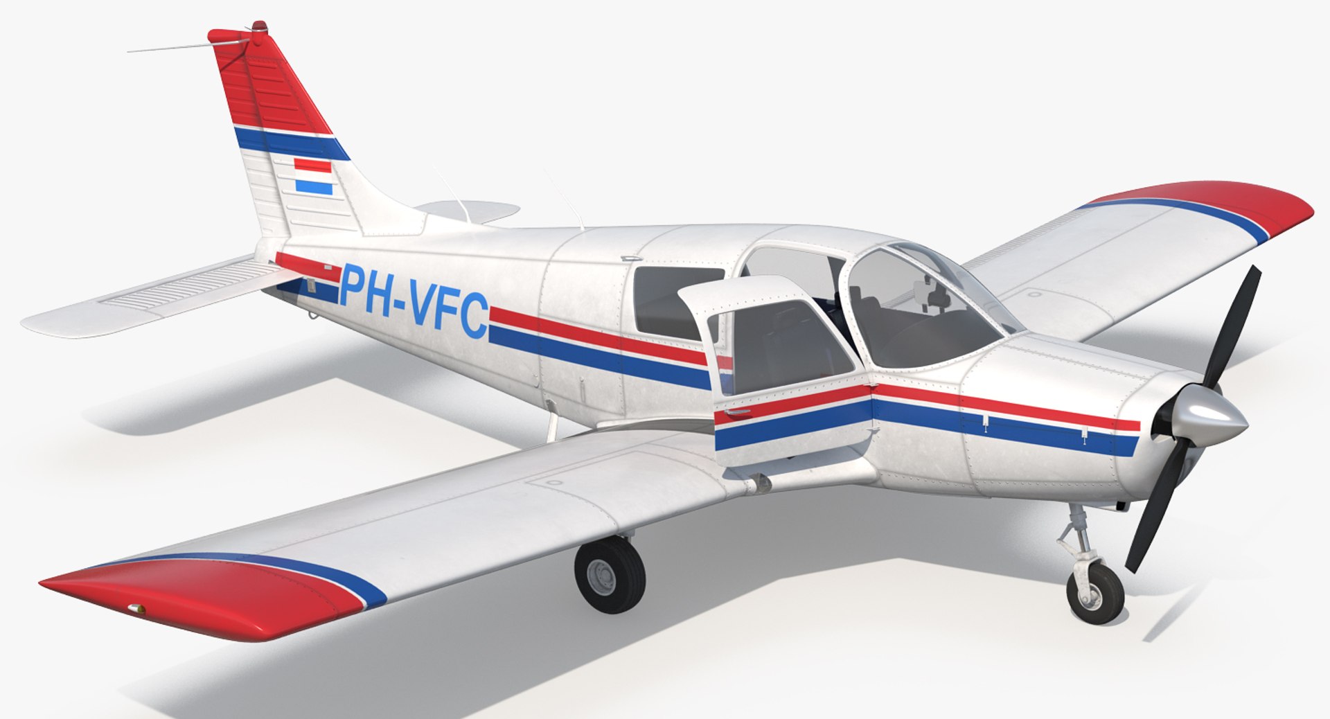 Piper Pa-28 Cherokee Rigged 3D Model - TurboSquid 1165900