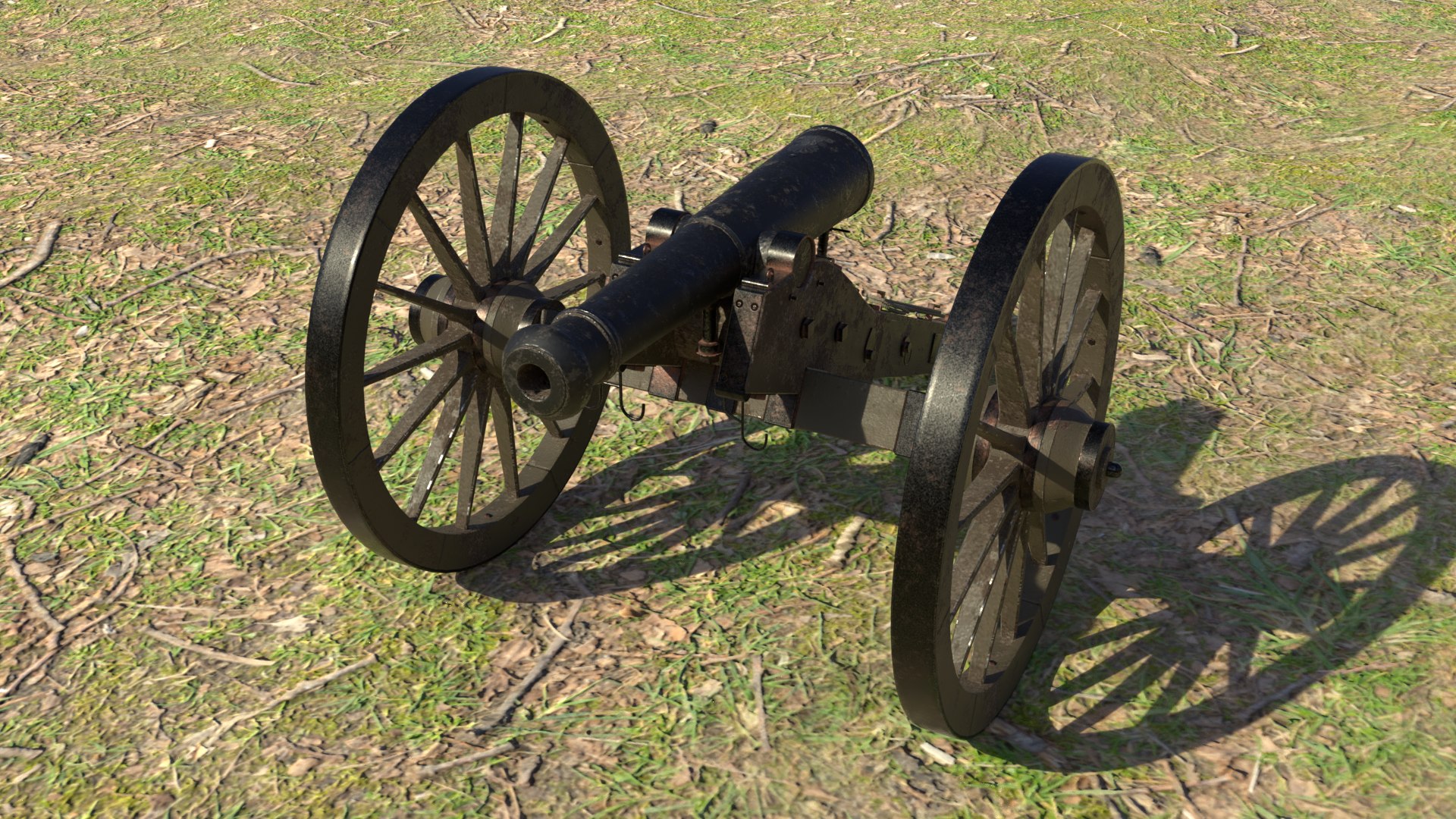 6 Pounder Iron Cannon - Model 1841 3D - TurboSquid 1806322