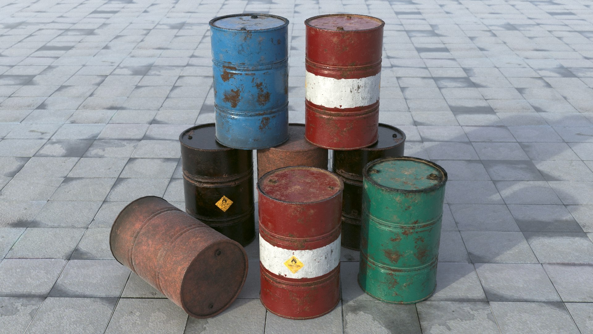 Pbr oil barrel 3D model - TurboSquid 1486003