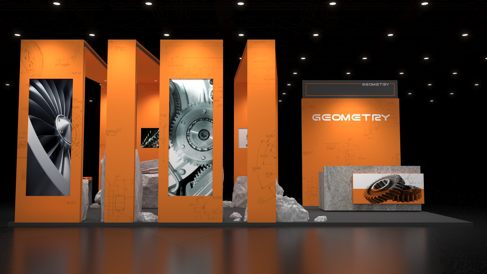 Industrial Style Exhibition Stand Model - TurboSquid 2436816
