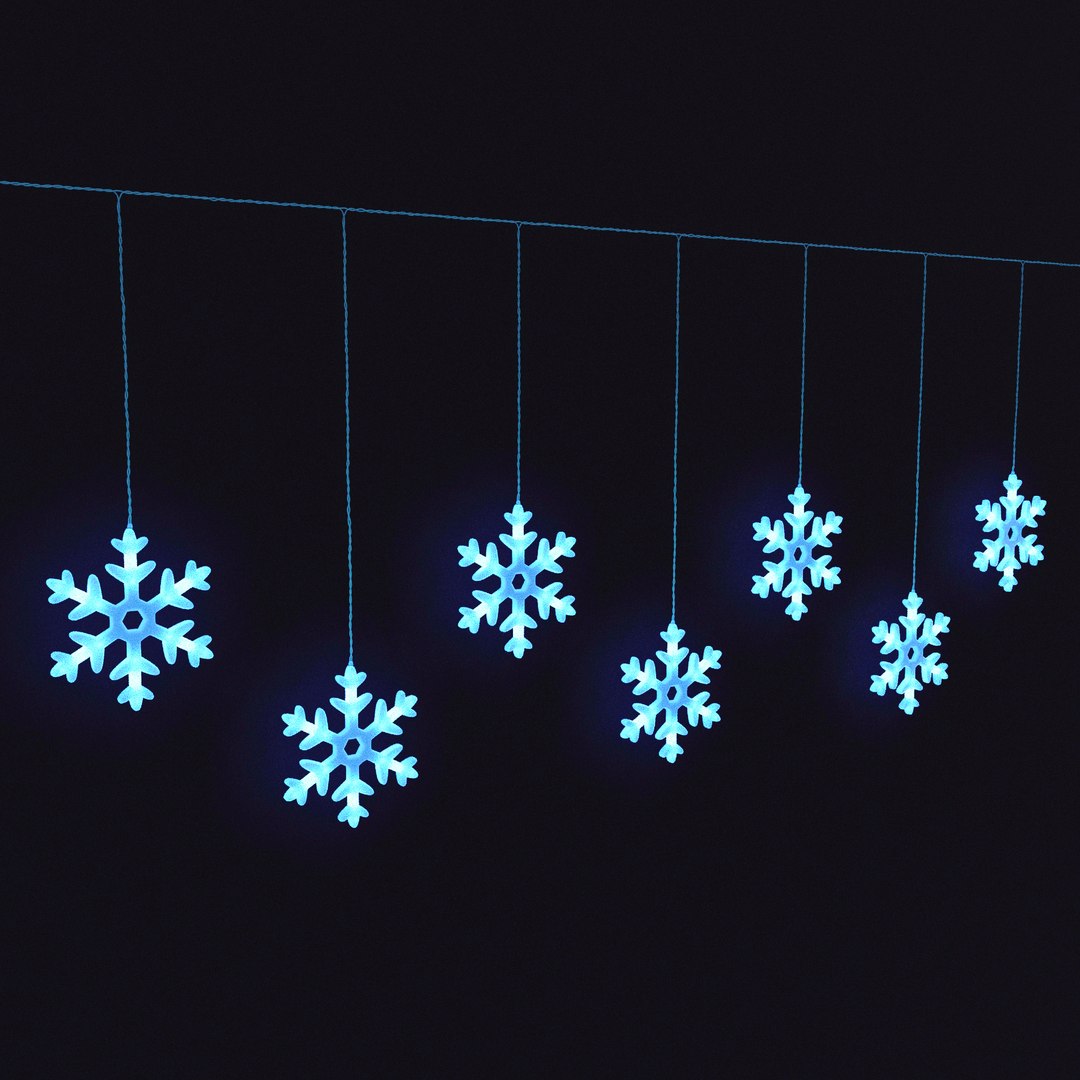 3D model led garland snowflakes animation - TurboSquid 1354026