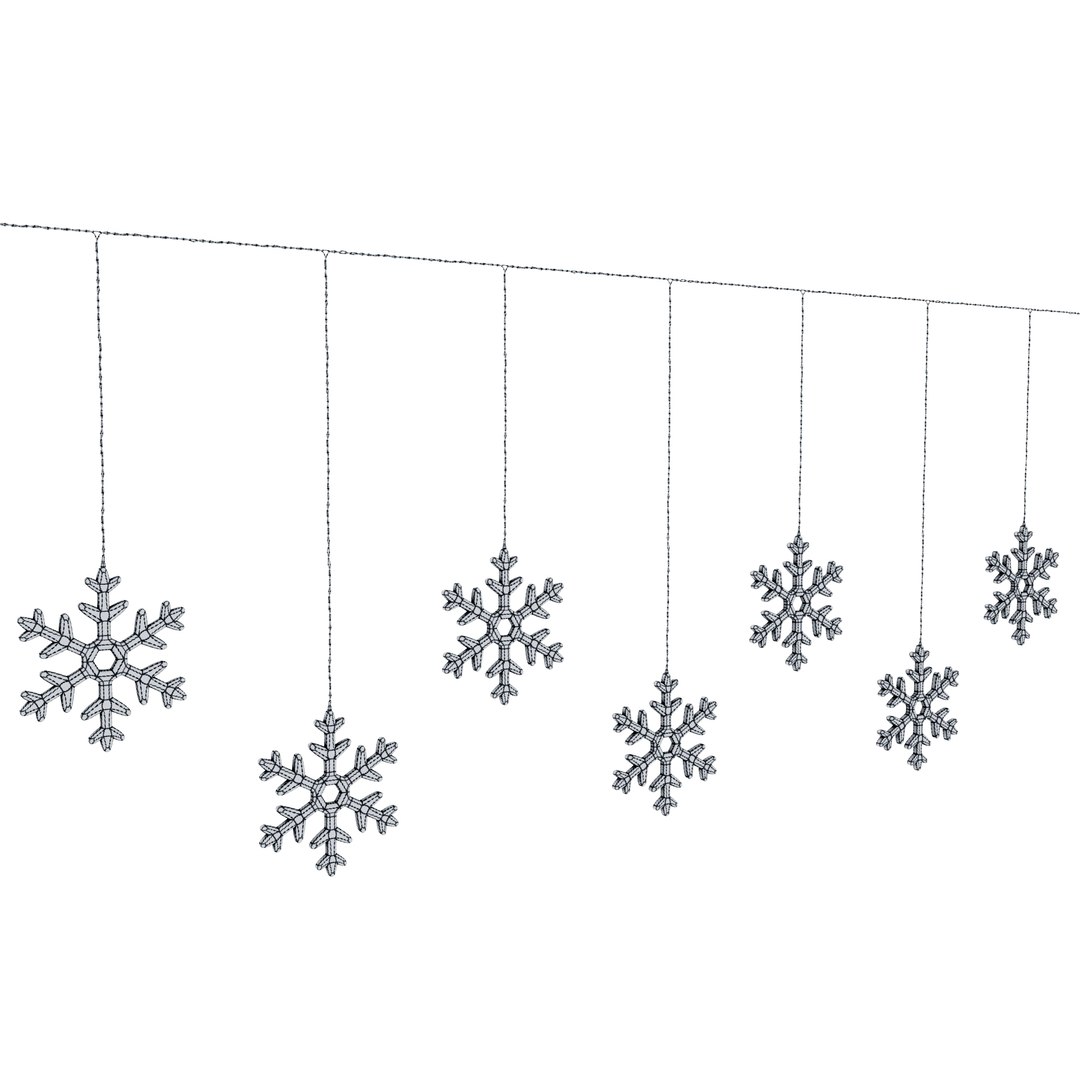 3D model led garland snowflakes animation - TurboSquid 1354026