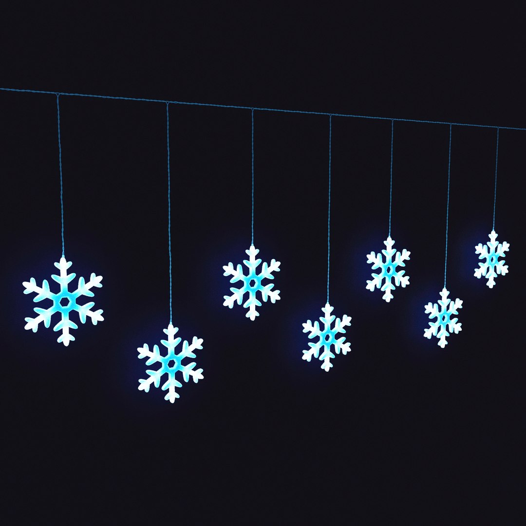 3D model led garland snowflakes animation - TurboSquid 1354026