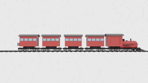 Low Poly Cartoon Train Rigged 3D - TurboSquid 1857948