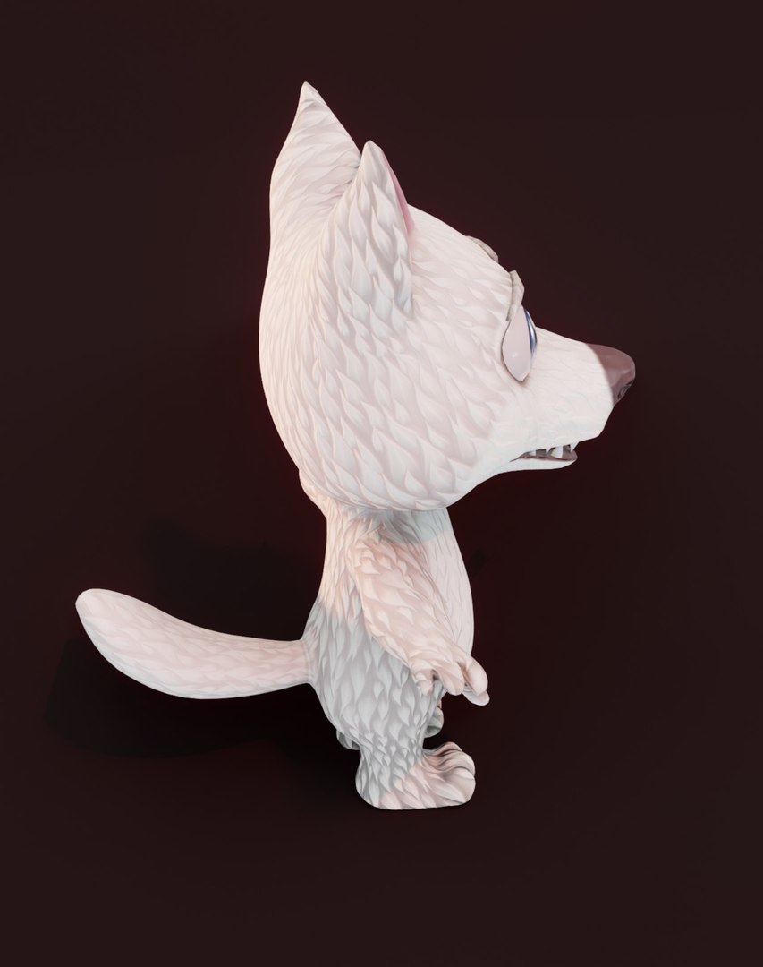3D Cartoon White Wolf 3D Model - TurboSquid 1821919