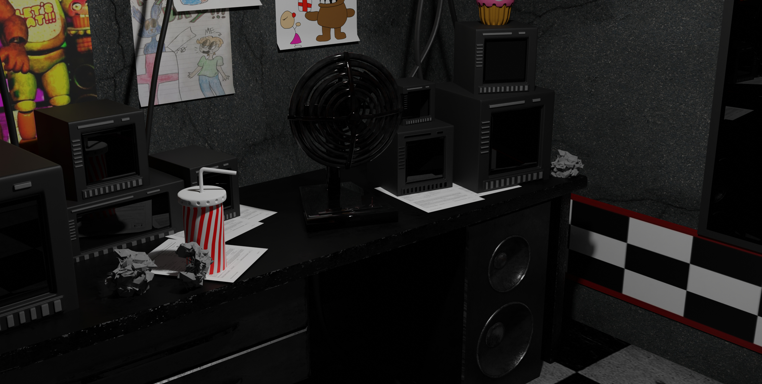 3D FNaF 1 Office Complete - TurboSquid 1898154