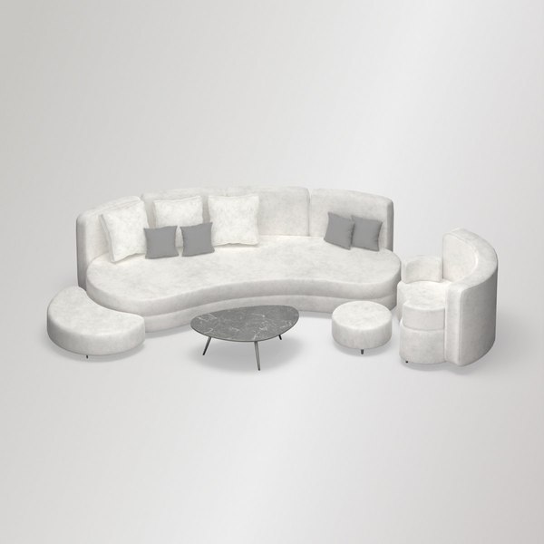 Futuristic Round Sofa Set 3D 모델 - TurboSquid 2000334