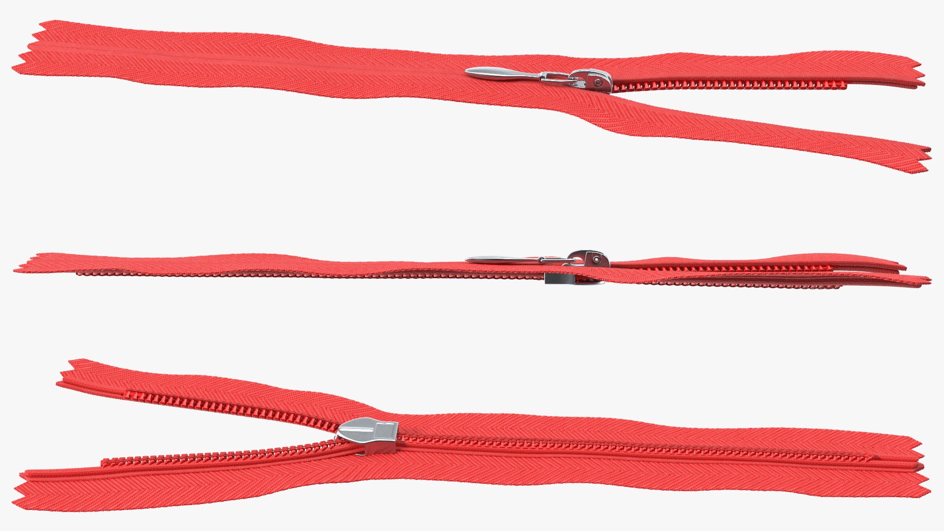 Nylon Invisible Zipper With Slider Red 3D Model - TurboSquid 1810261