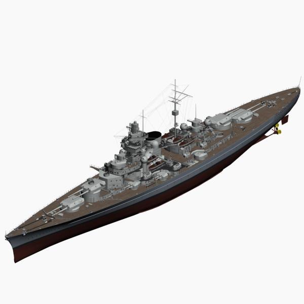 modelo 3d Acorazado Tirpitz Armada alemana WW2 - TurboSquid 921988
