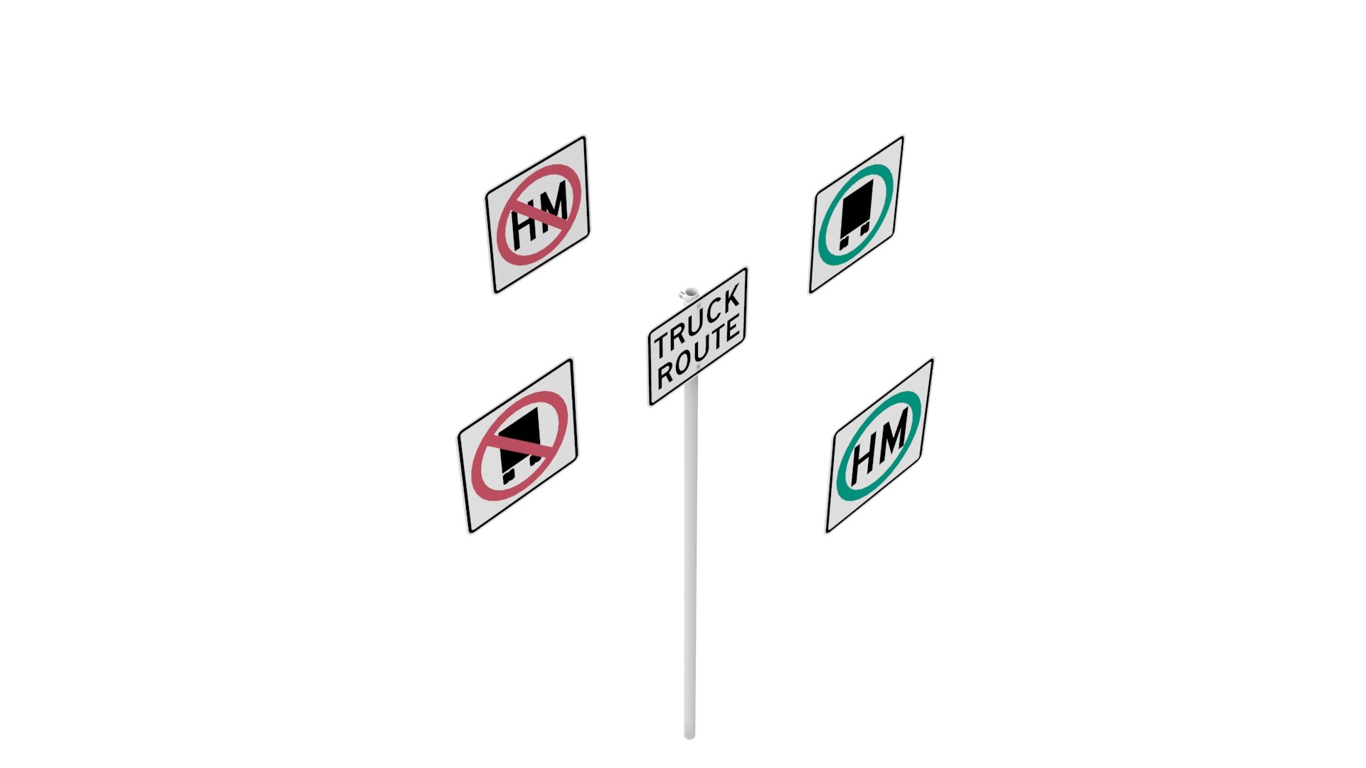 Road Sign R14 Series 3D Model - TurboSquid 1383209