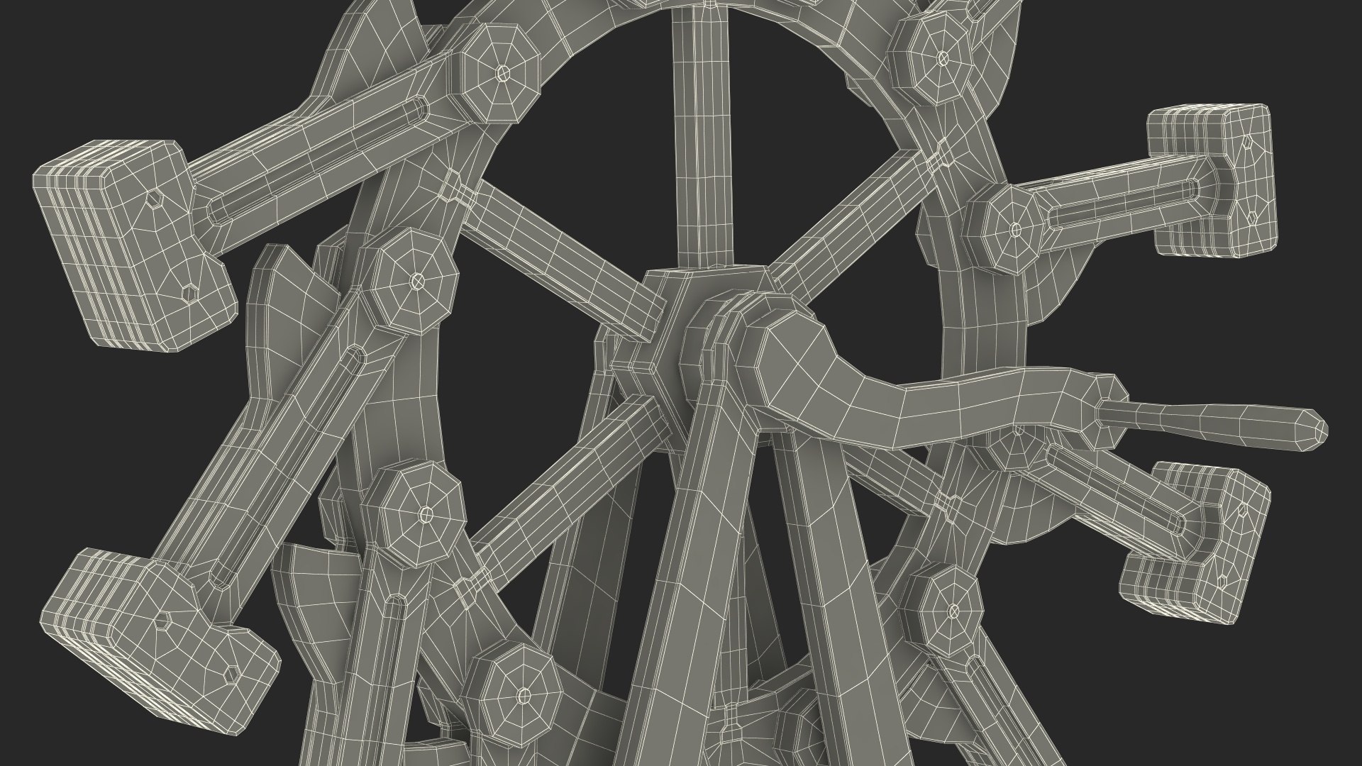 3D Classic Wooden Overbalanced Wheel - TurboSquid 2244457