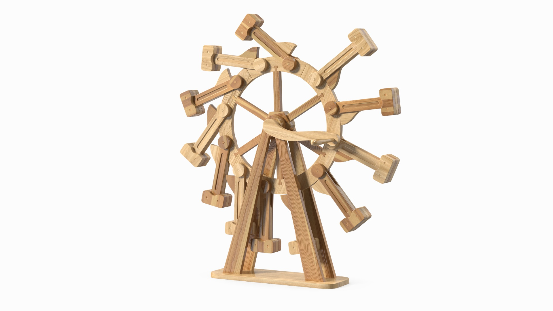 3D Classic Wooden Overbalanced Wheel - TurboSquid 2244457