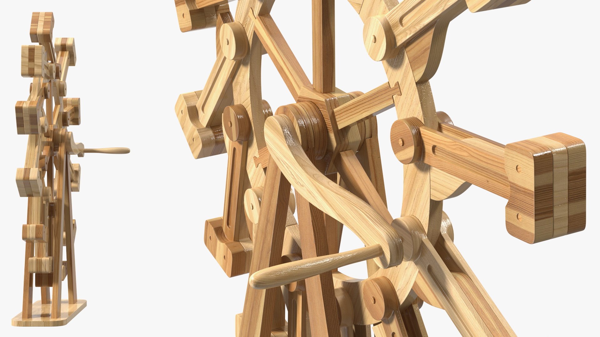 3D Classic Wooden Overbalanced Wheel - TurboSquid 2244457